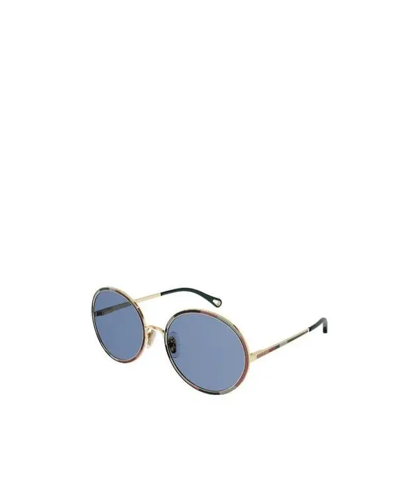 Chloé Gold Tone Oval Sunglasses