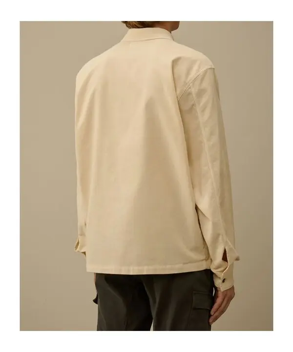 C.P. COMPANY Len Detaield Buttoned Corduroy Overshirt - Beige