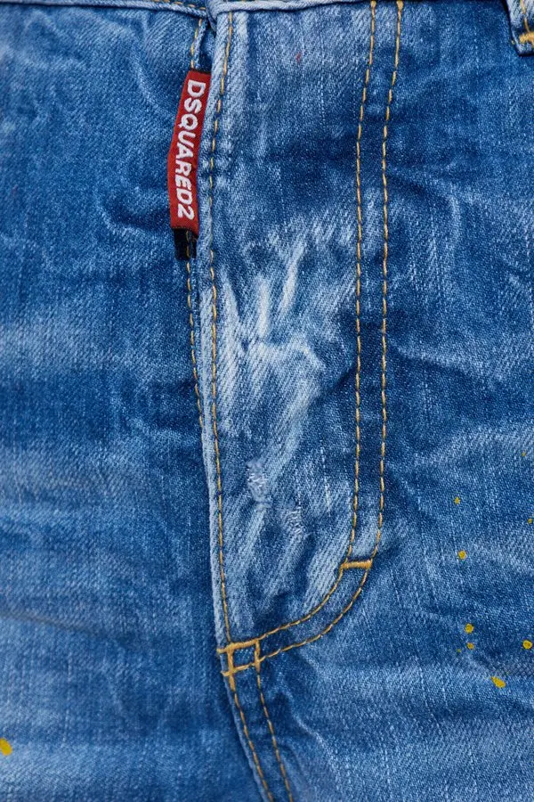 Dsquared2 Straight Leg Jeans With Distressed Detail - Blue