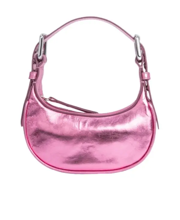 By Far Soho Metallic Mini Shoulder Bag - Pink