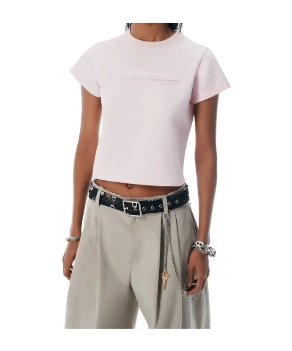 Alexander Wang Shrunken Logo T-shirt - Pink