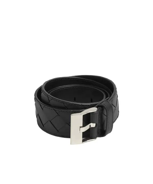 Bottega Veneta Intrecciato Buckle Belt - Black