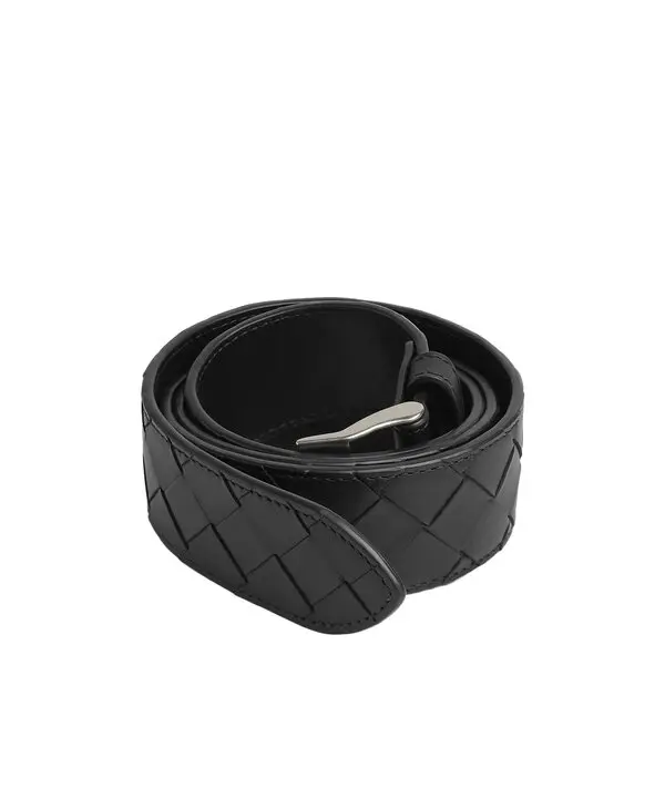 Bottega Veneta Intrecciato Buckle Belt - Black