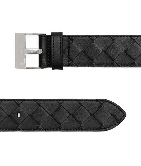 Bottega Veneta Intrecciato Buckle Belt - Black