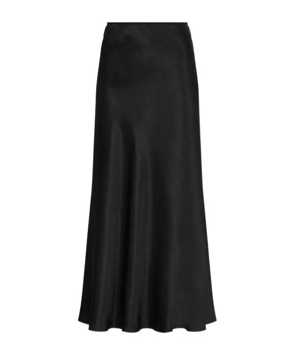 MAISON MARGIELA Bias-cut Satin Midi Skirt - Black