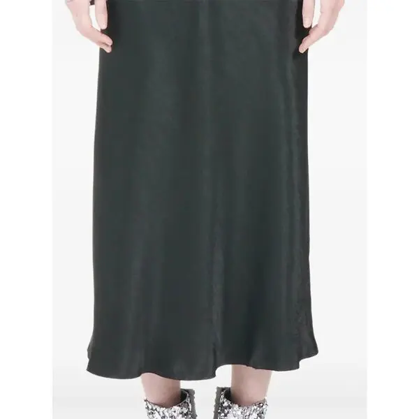 MAISON MARGIELA Bias-cut Satin Midi Skirt - Black