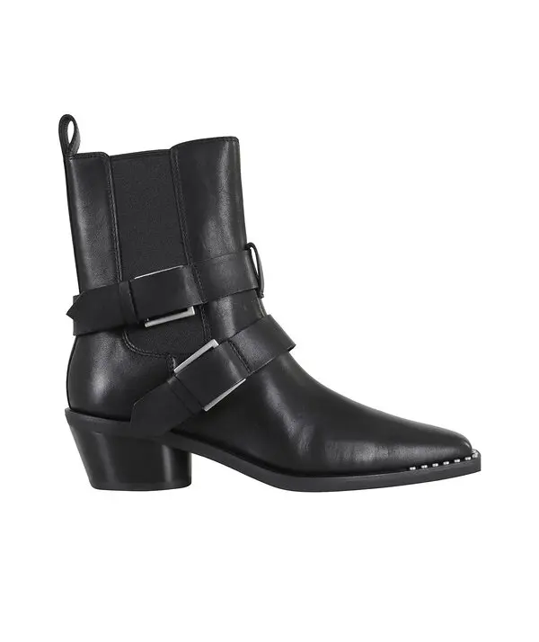 Ash Round Toe Ankle Boots - Black