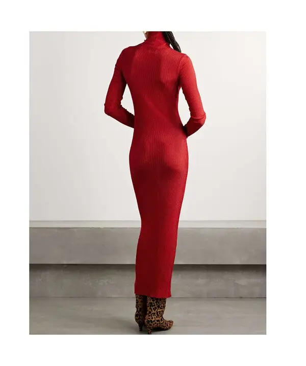 Isabel Marant Étoile Josita Ribbed Knit High Neck Maxi Dress