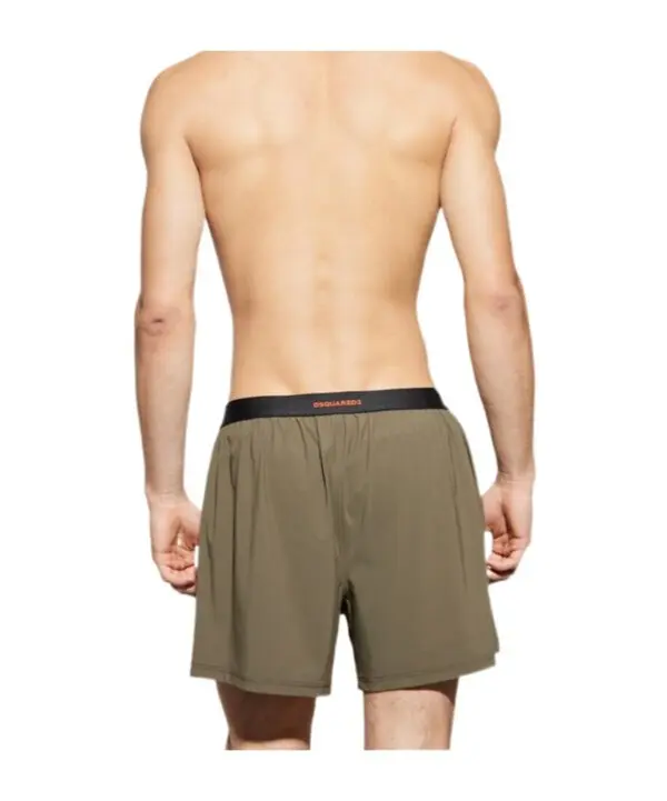 Dsquared2 Elastic Waist Shorts With Logo Detail - Green