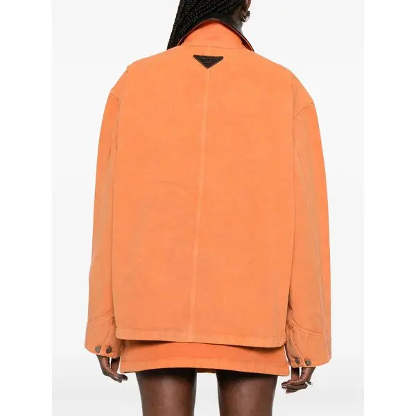 Prada Long-sleeved Collared Jacket - Orange