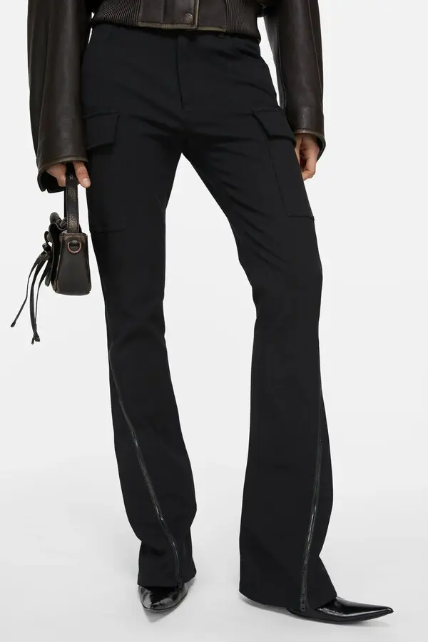 Acne Studios Flared Zip-pocket Trousers