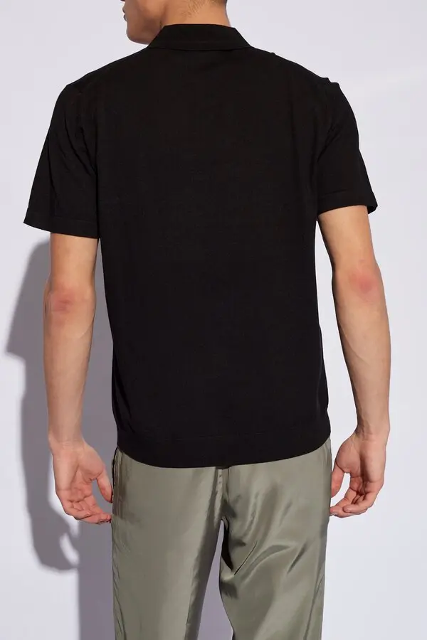 Theory Goris Short-sleeved Polo Shirt - Black