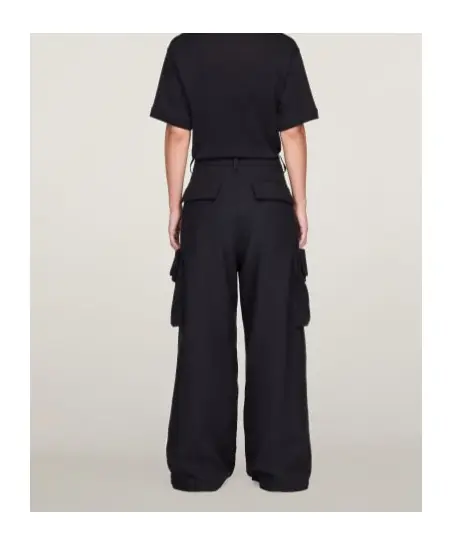 Y3 Cargo Trousers With Adjustable Drawstring Waist And Snap-button Hems