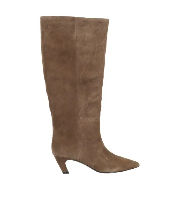 Ash Pointed-toe Knee-high Boots - Brown
