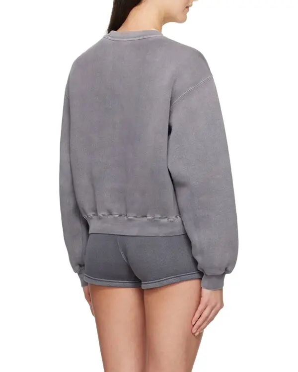 Alexander Wang Logo Embossed Crewneck Sweatshirt - Asphalt