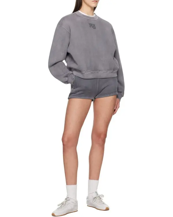Alexander Wang Logo Embossed Crewneck Sweatshirt - Asphalt