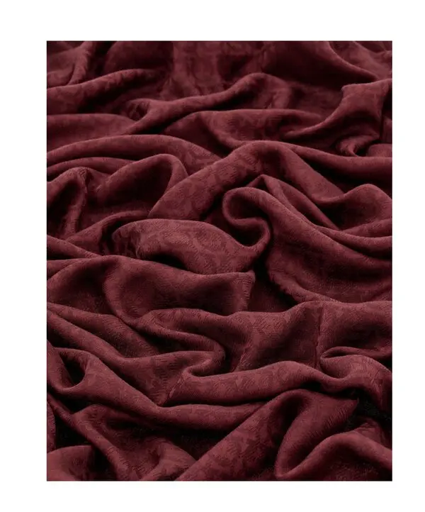FERRAGAMO Logo Patch Fringed Scarf - Plum