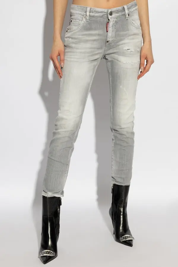 Dsquared2 Jennifer Mid-rise Distressed Jeans - Grey