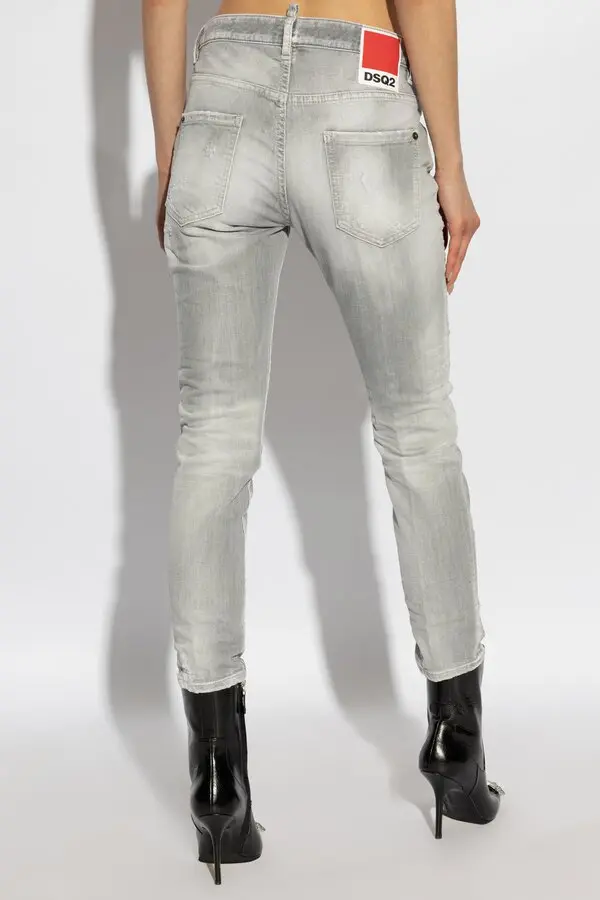 Dsquared2 Jennifer Mid-rise Distressed Jeans - Grey