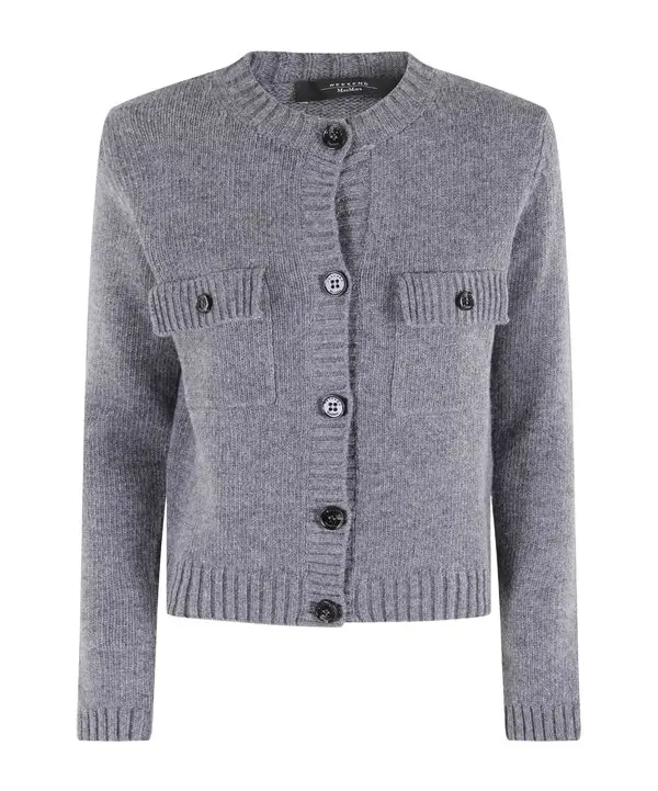 Max Mara Olbia Button-up Crewneck Cardigan - Gray