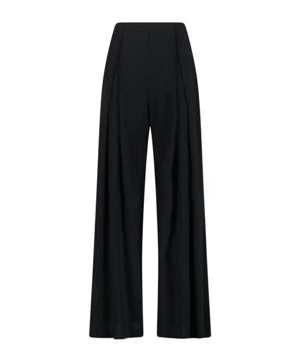 Max Mara Pleated Palazzo Pants - Black