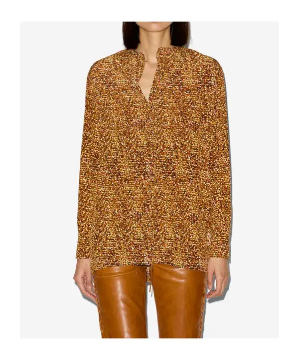 Isabel Marant Étoile Printed Silk Blouse - Ochre