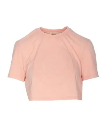 Fendi Logo Detailed Cropped T-shirt - Nude