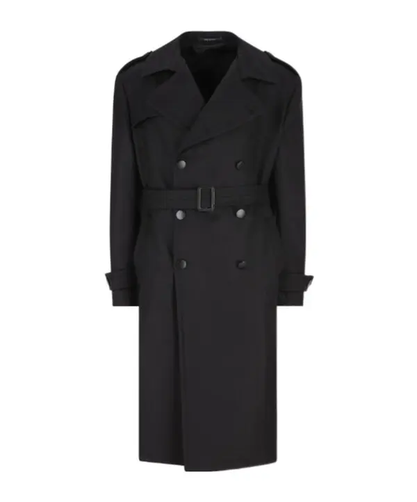 Tagliatore Long Sleeve Double-breasted Belted Trench Coat