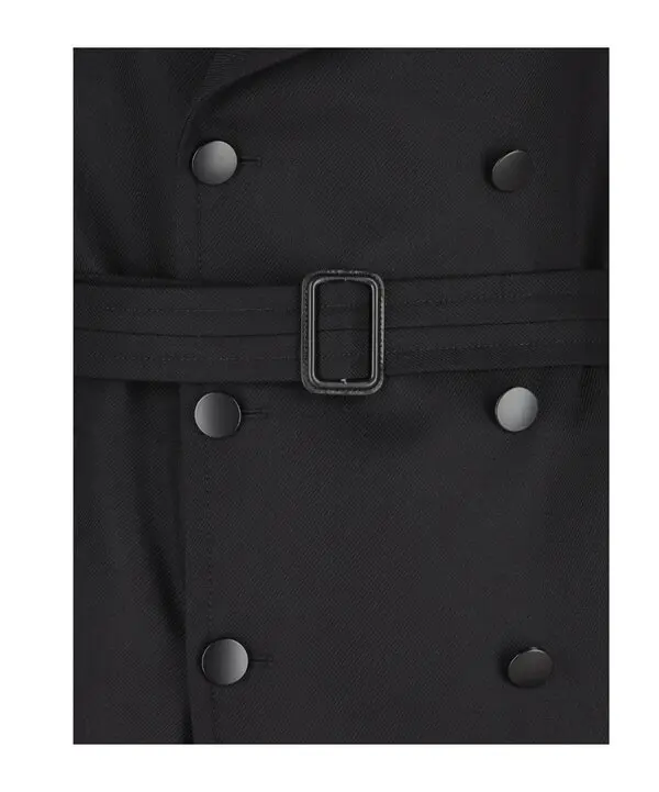 Tagliatore Long Sleeve Double-breasted Belted Trench Coat