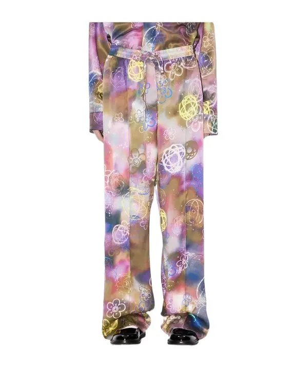 Kenzo X Futura 2000 Silk Graphic Print Pants