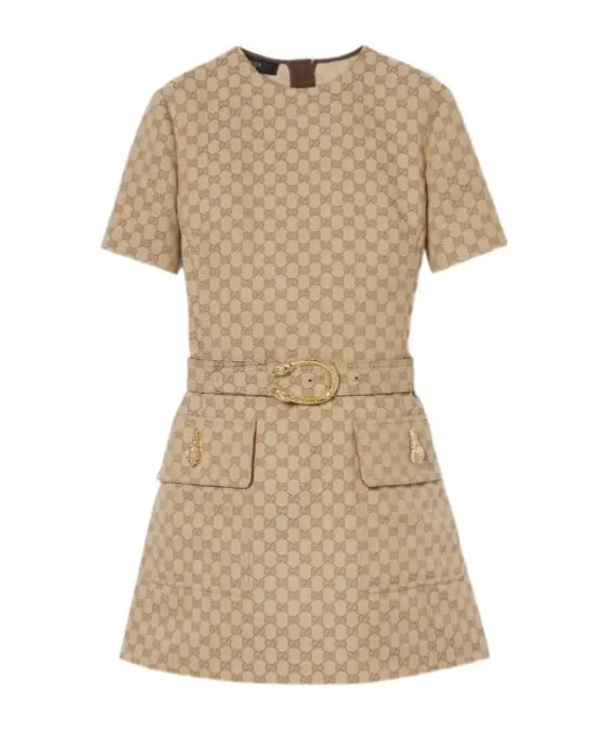 Gucci Gg Cotton Canvas Fabric Dress