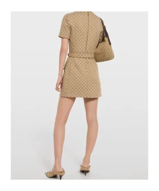 Gucci Gg Cotton Canvas Fabric Dress