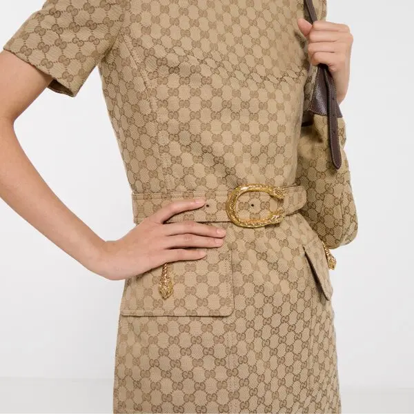 Gucci Gg Cotton Canvas Fabric Dress