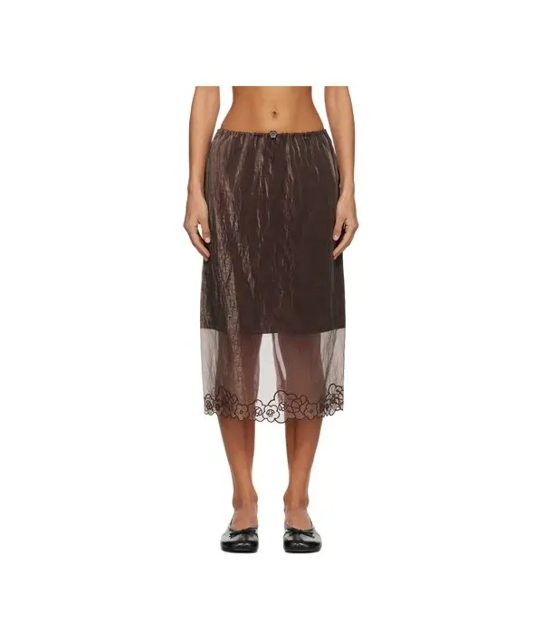 Cecilie Bahnsen Elastic Waistband Skirt With Back Slit