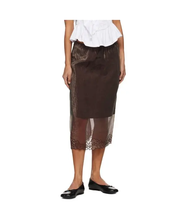 Cecilie Bahnsen Elastic Waistband Skirt With Back Slit