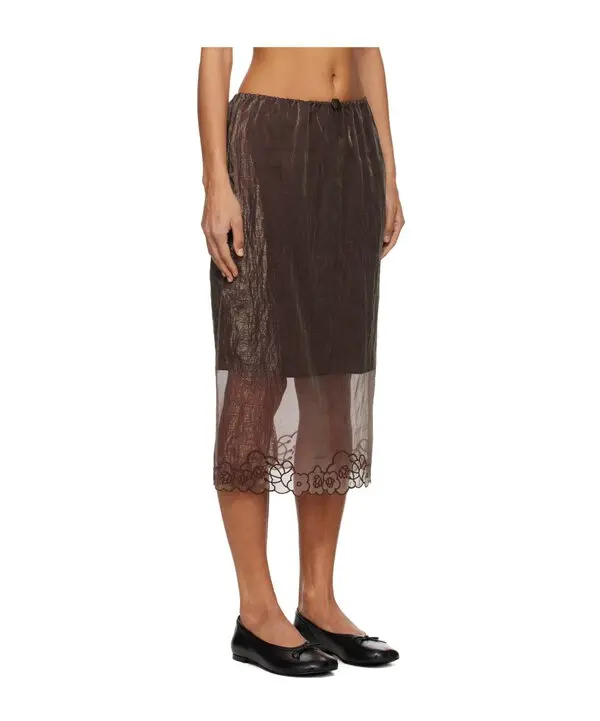 Cecilie Bahnsen Elastic Waistband Skirt With Back Slit