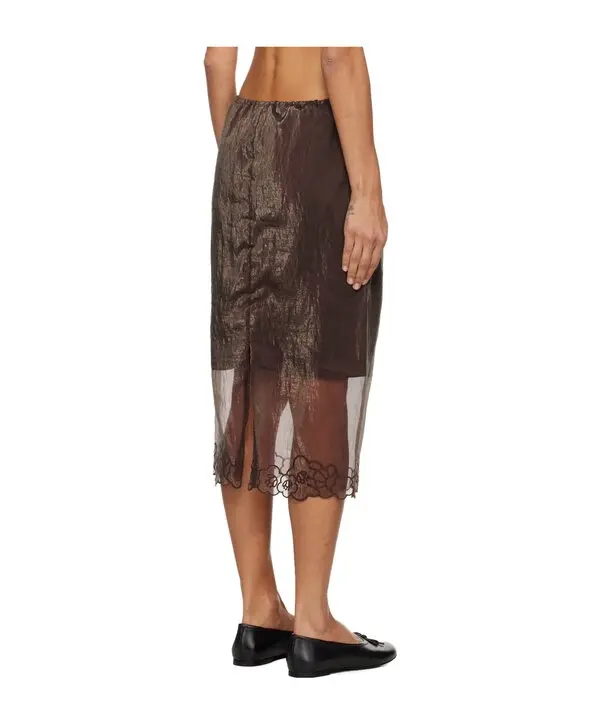 Cecilie Bahnsen Elastic Waistband Skirt With Back Slit