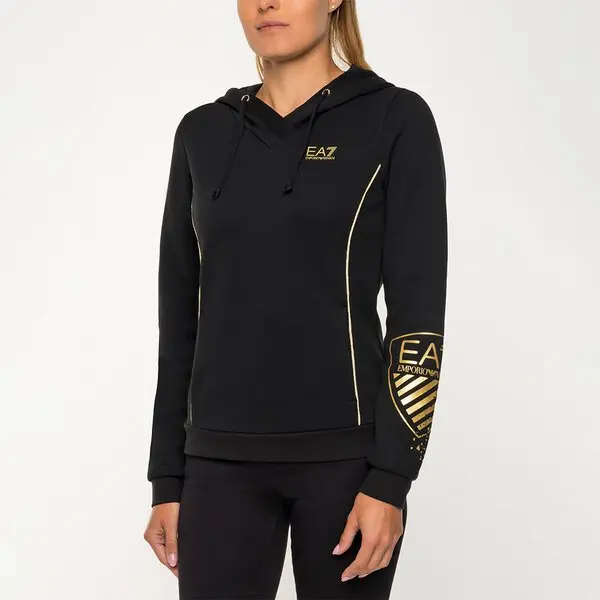 EA7 Hooded Sweater With Logo Print