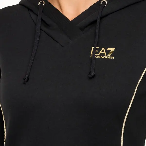 EA7 Hooded Sweater With Logo Print