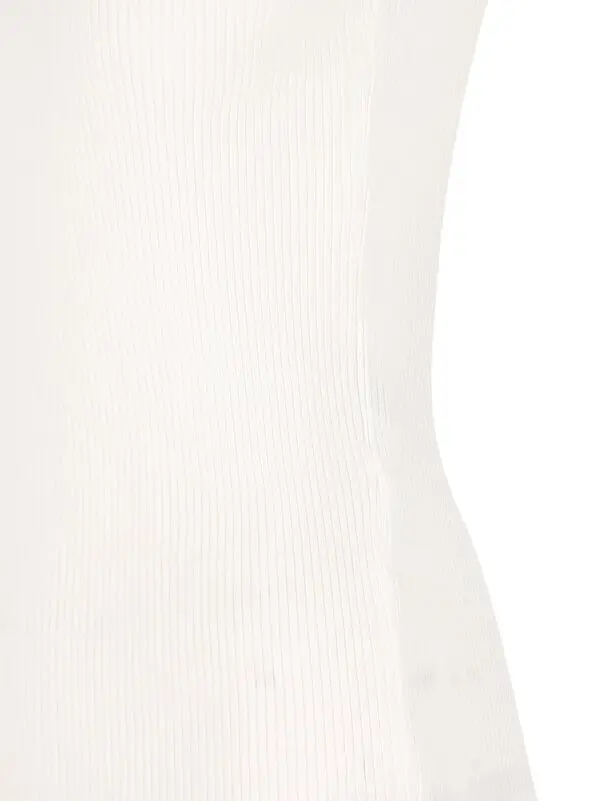 Chloé Crewneck Ribbed Tank Top With Pineapple Patch - White