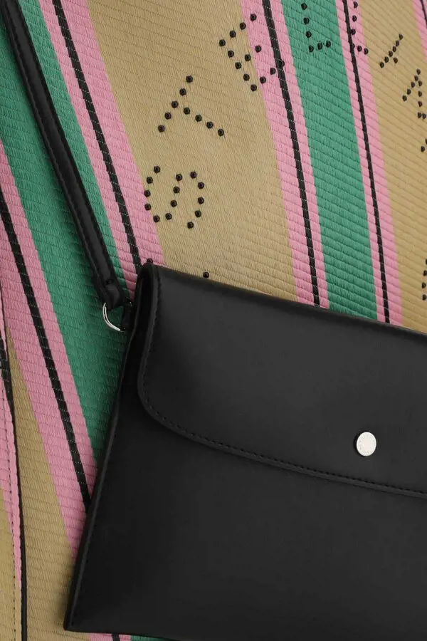Stella McCartney Striped Logo Tote Bag - Nude