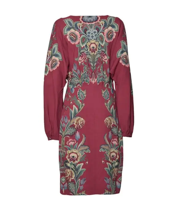 Etro Floral Printed V-neck Long Sleeve Dress