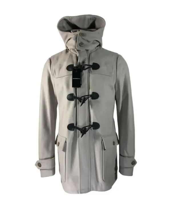 Emporio Armani Logo Duffle Coat - Gray