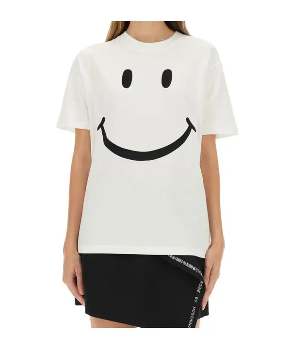 Moschino Smiley Face Graphic Crewneck T-shirt - White