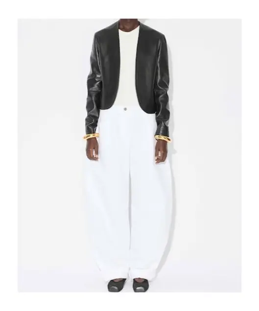 Alaïa Rounded Wide-leg Jeans - White