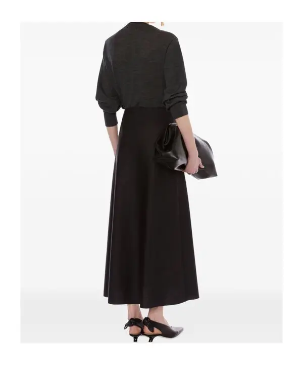 Alberta Ferretti High Waist Pleated Midi Skirt