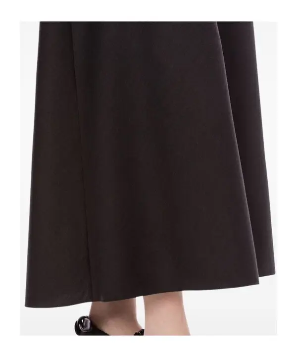 Alberta Ferretti High Waist Pleated Midi Skirt