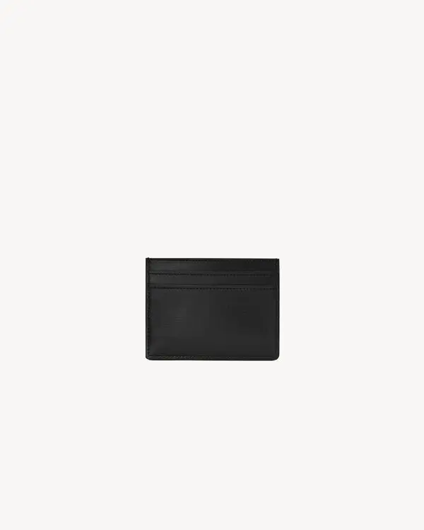 Saint Laurent Tiny Cassandre Credit Card Case - Black