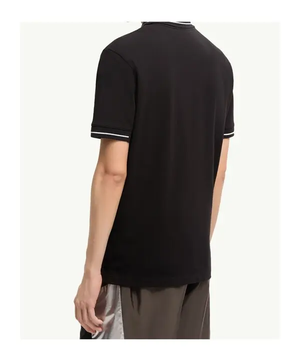 Moncler Logo Patch Short-sleeved Polo Shirt - Black