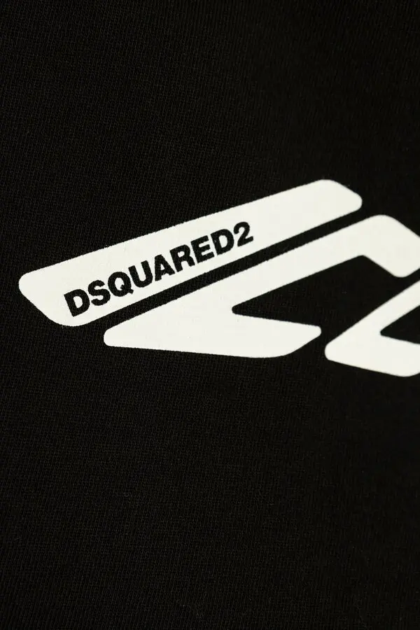 Dsquared2 Sleeveless Cropped Tank Top With Logo Detail - Black